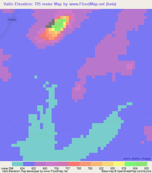 Elevation of Vailo,Mozambique Elevation Map, Topography, Contour