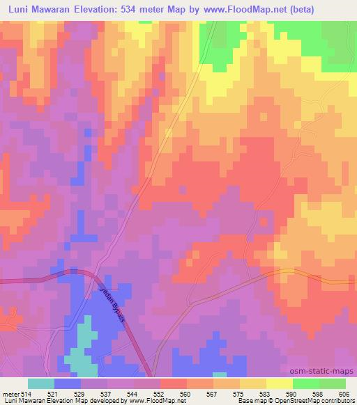 Elevation of Luni Mawaran,Pakistan Elevation Map, Topography, Contour