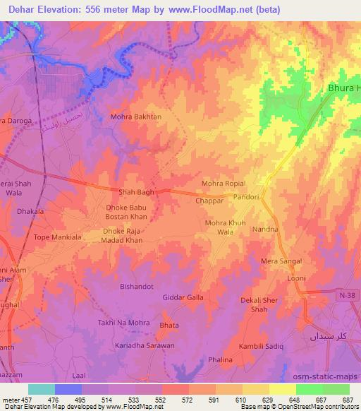 Elevation of Dehar,Pakistan Elevation Map, Topography, Contour