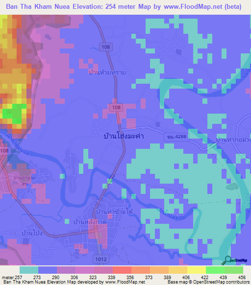 Elevation of Ban Tha Kham Nuea,Thailand Elevation Map, Topography, Contour