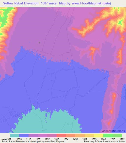 Elevation of Sultan Rabat,Afghanistan Elevation Map, Topography, Contour