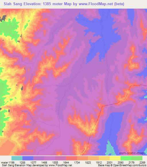 Elevation of Siah Sang,Afghanistan Elevation Map, Topography, Contour