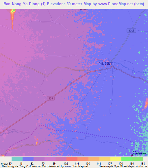 Elevation of Ban Nong Ya Plong (1),Thailand Elevation Map, Topography ...
