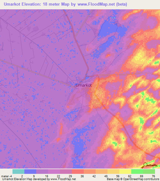 Elevation of Umarkot,Pakistan Elevation Map, Topography, Contour