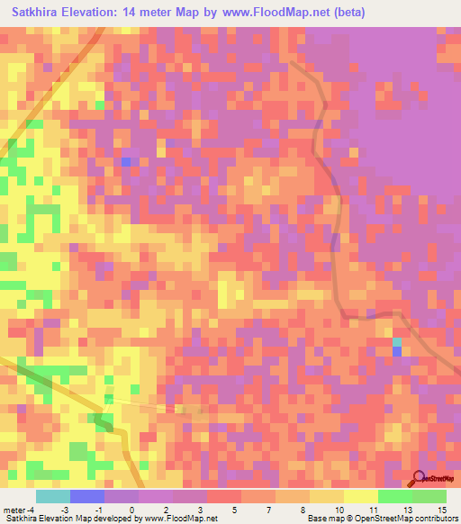 Elevation of Satkhira,Bangladesh Elevation Map, Topography, Contour
