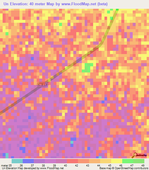 Elevation of Un,India Elevation Map, Topography, Contour
