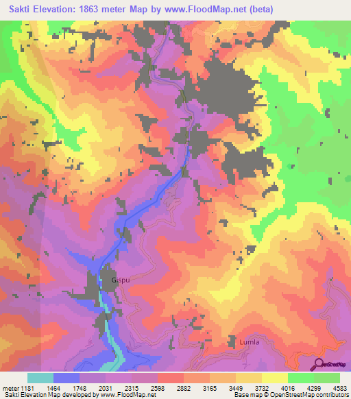 Elevation of Sakti,India Elevation Map, Topography, Contour