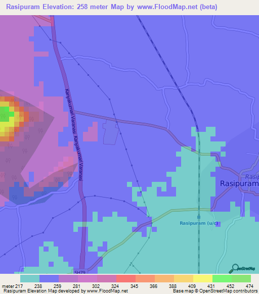 Elevation of Rasipuram,India Elevation Map, Topography, Contour