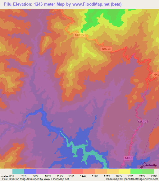 Elevation of Pilu,India Elevation Map, Topography, Contour
