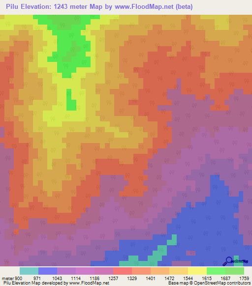 Elevation of Pilu,India Elevation Map, Topography, Contour