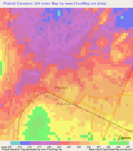 Elevation of Phalodi,India Elevation Map, Topography, Contour