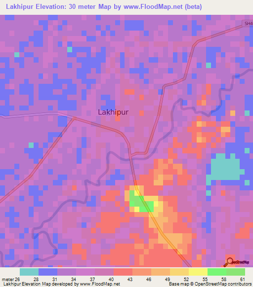 Elevation of Lakhipur,India Elevation Map, Topography, Contour