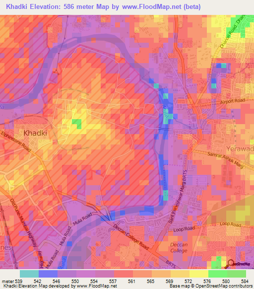 Elevation of Khadki,India Elevation Map, Topography, Contour
