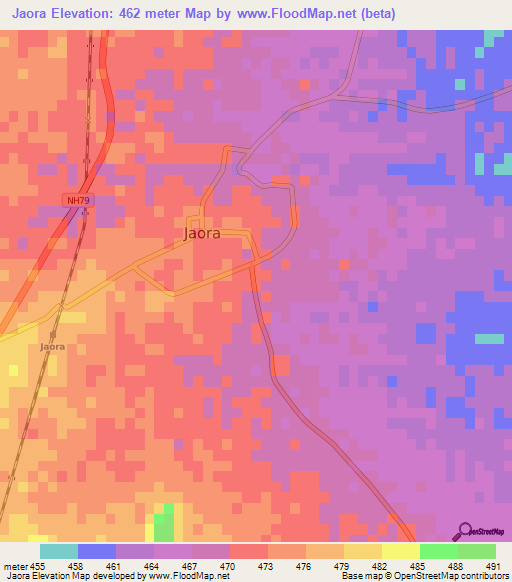 Elevation of Jaora,India Elevation Map, Topography, Contour