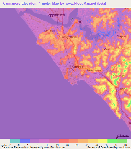 Elevation of Cannanore,India Elevation Map, Topography, Contour