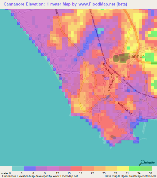 Elevation of Cannanore,India Elevation Map, Topography, Contour