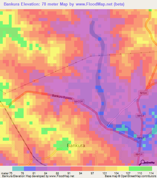 Elevation of Bankura,India Elevation Map, Topography, Contour