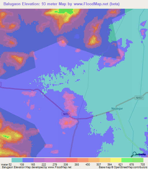 Elevation of Balugaon,India Elevation Map, Topography, Contour