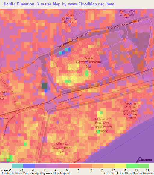 Elevation of Haldia,India Elevation Map, Topography, Contour