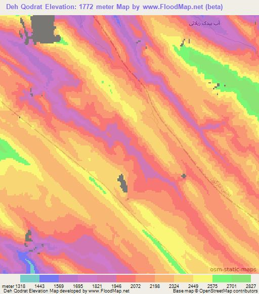 Elevation of Deh Qodrat,Iran Elevation Map, Topography, Contour