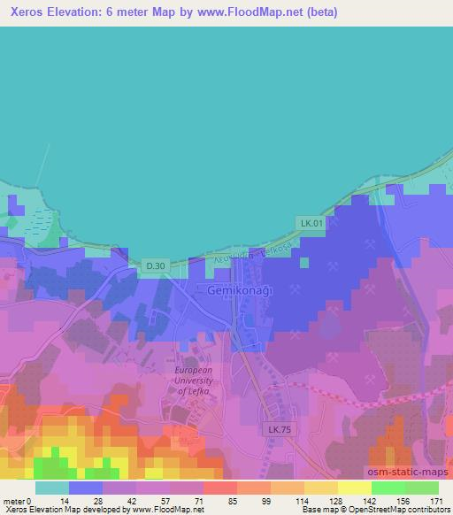 Elevation of Xeros,Cyprus Elevation Map, Topography, Contour