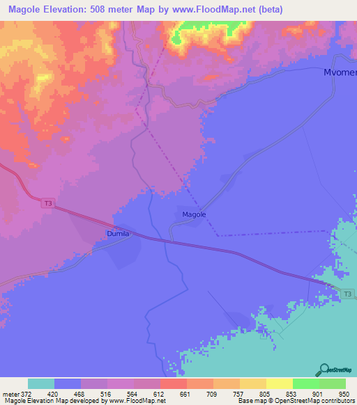 Elevation of Magole,Tanzania Elevation Map, Topography, Contour