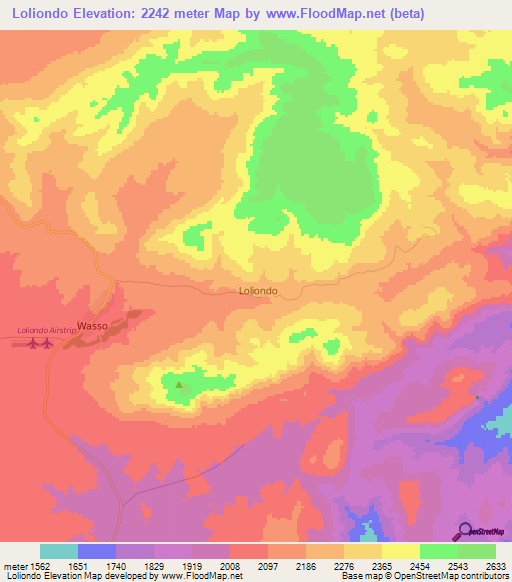 Elevation of Loliondo,Tanzania Elevation Map, Topography, Contour