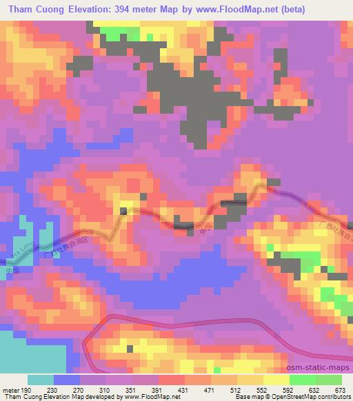 Elevation of Tham Cuong,Vietnam Elevation Map, Topography, Contour