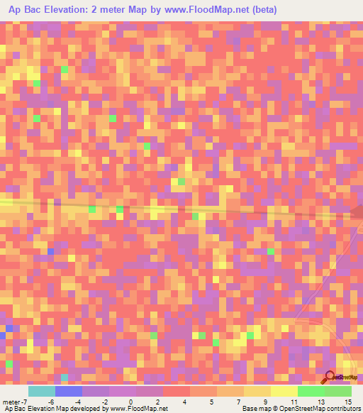Elevation of Ap Bac,Vietnam Elevation Map, Topography, Contour