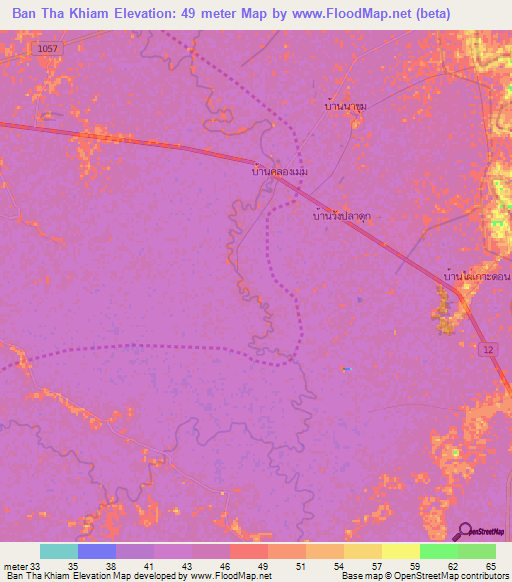 Elevation of Ban Tha Khiam,Thailand Elevation Map, Topography, Contour