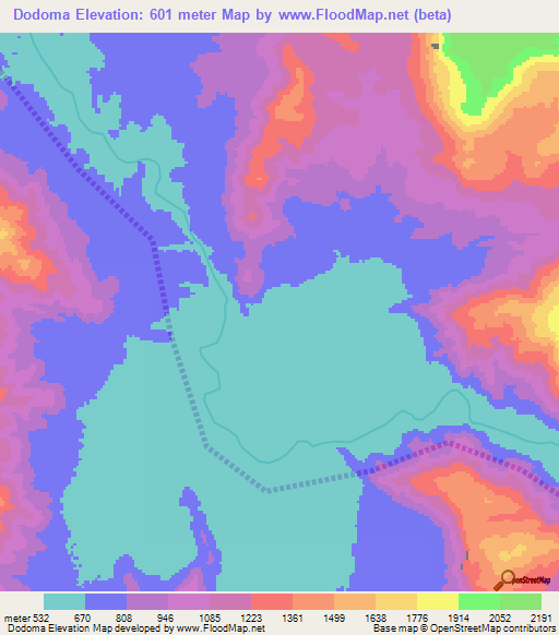 Elevation of Dodoma,Tanzania Elevation Map, Topography, Contour