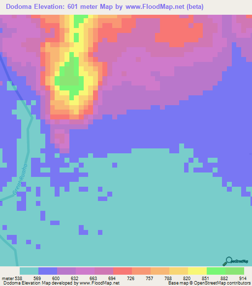 Elevation of Dodoma,Tanzania Elevation Map, Topography, Contour