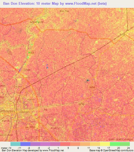 Elevation of Ban Don,Thailand Elevation Map, Topography, Contour
