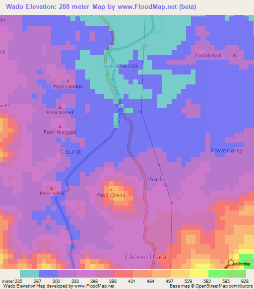 Elevation of Wado,Indonesia Elevation Map, Topography, Contour
