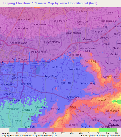 Elevation of Tanjung,Indonesia Elevation Map, Topography, Contour