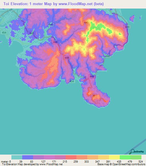 Elevation of Toi,Japan Elevation Map, Topography, Contour