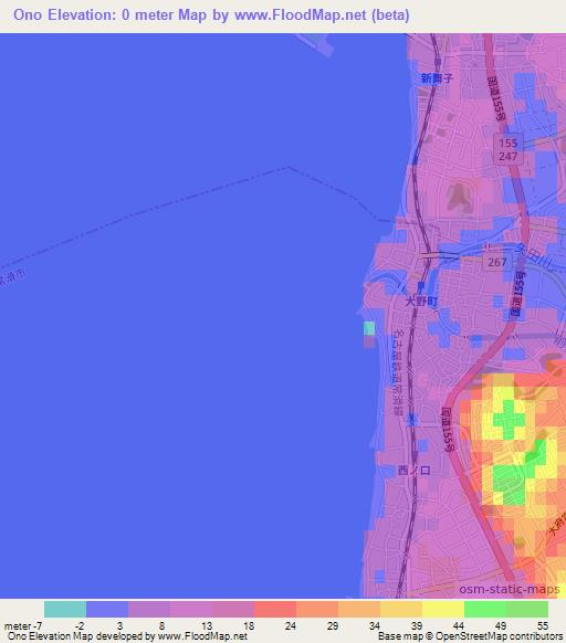 Elevation of Ono,Japan Elevation Map, Topography, Contour