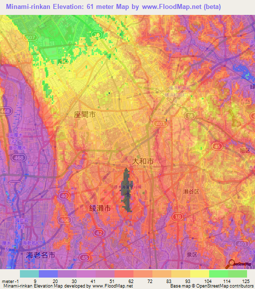 Elevation of Minami-rinkan,Japan Elevation Map, Topography, Contour
