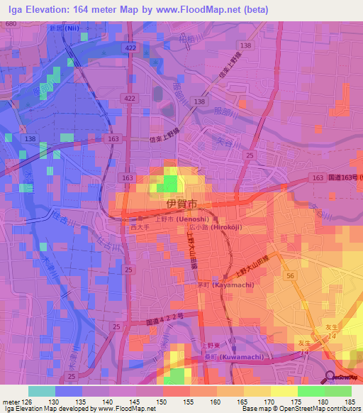 Elevation of Iga,Japan Elevation Map, Topography, Contour