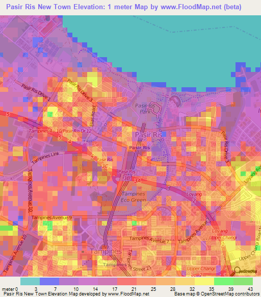 Elevation of Pasir Ris New Town,Singapore Elevation Map, Topography ...