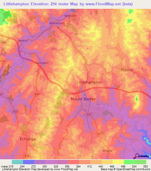 Elevation of Littlehampton,Australia Elevation Map, Topography, Contour