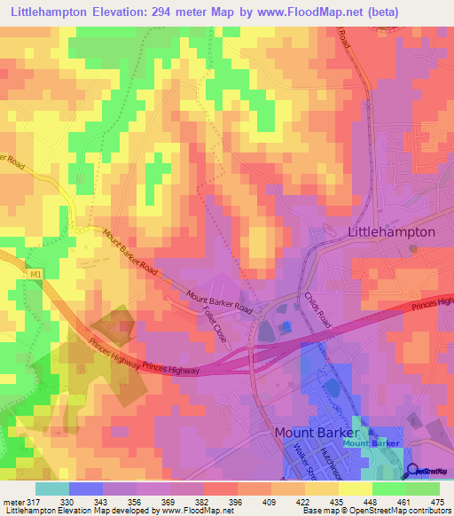 Elevation of Littlehampton,Australia Elevation Map, Topography, Contour