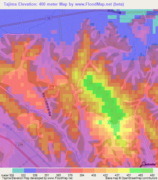 Elevation of Tajima,Japan Elevation Map, Topography, Contour