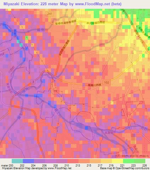 Elevation of Miyazaki,Japan Elevation Map, Topography, Contour