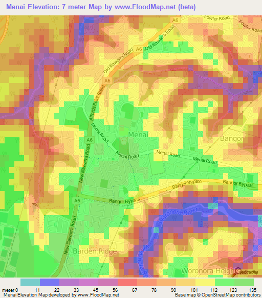 Elevation of Menai,Australia Elevation Map, Topography, Contour