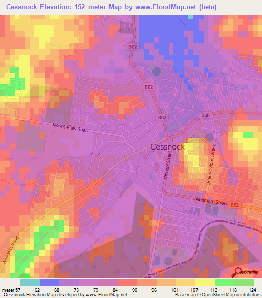 Elevation of Cessnock,Australia Elevation Map, Topography, Contour