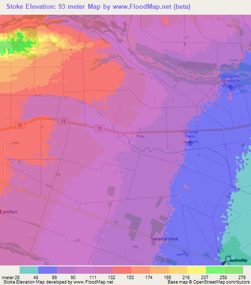 Elevation of Stoke,New Zealand Elevation Map, Topography, Contour