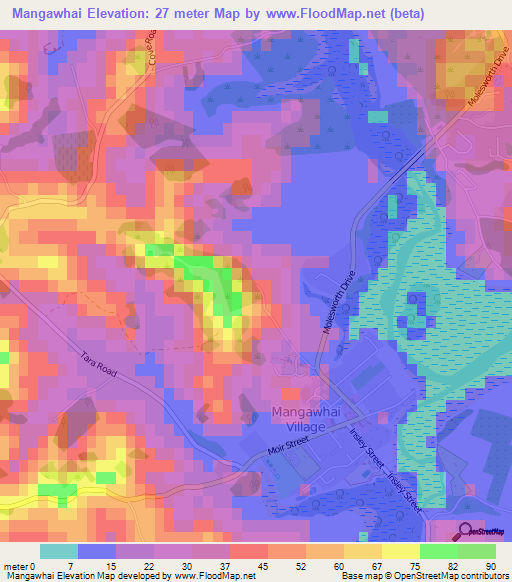 Elevation of Mangawhai,New Zealand Elevation Map, Topography, Contour