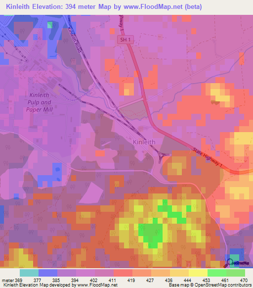Elevation of Kinleith,New Zealand Elevation Map, Topography, Contour
