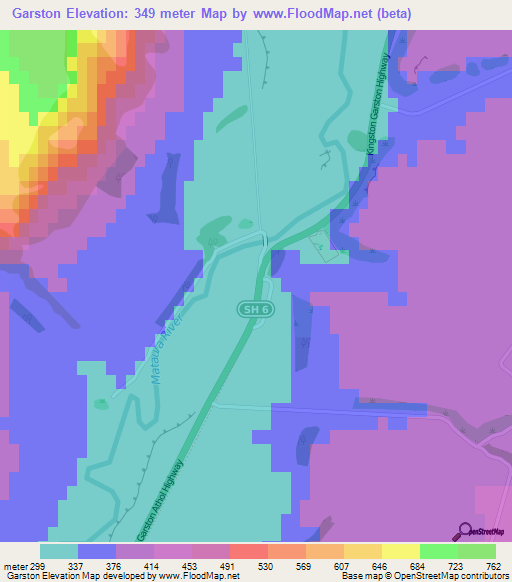 Elevation of Garston,New Zealand Elevation Map, Topography, Contour